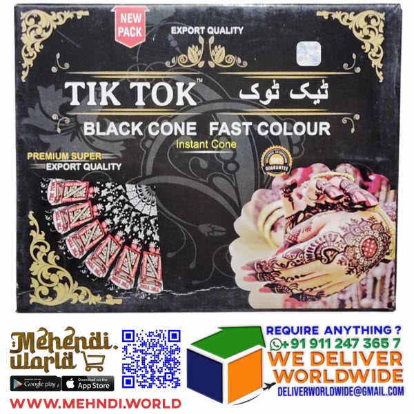 Altamash Tik Tok Black Cone Fast Colour Mehendi Cone | Premium Dark ...