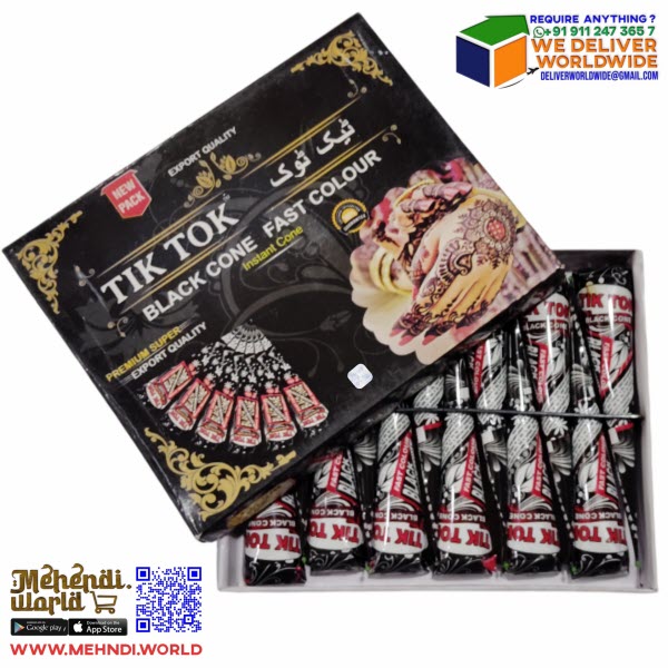 Altamash Tik Tok Black Cone Fast Colour Mehendi Cone | Premium Dark ...