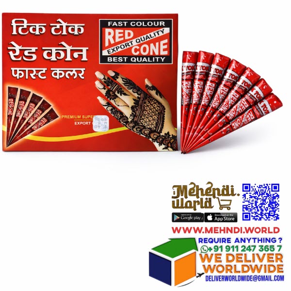 Altamash Tik Tok Red Cone Fast Colour Mehendi Cone