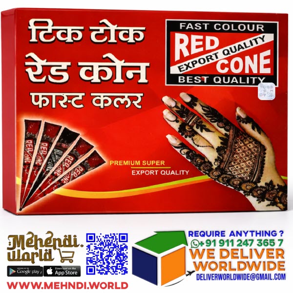 Altamash Tik Tok Red Cone Fast Colour Mehendi Cone